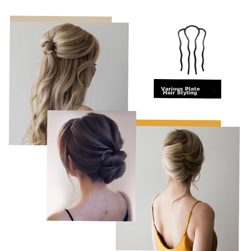 Chense Bun Maker, Lazy U-Shaped Hair Fork, Metal Hairpin, Hair Clip, Hair Fork, Hair Barrette