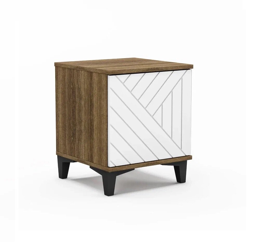 Тумба прикроватная Палау 40,2х40х48,4 см, Табак/Белый софт, петля с доводчиком