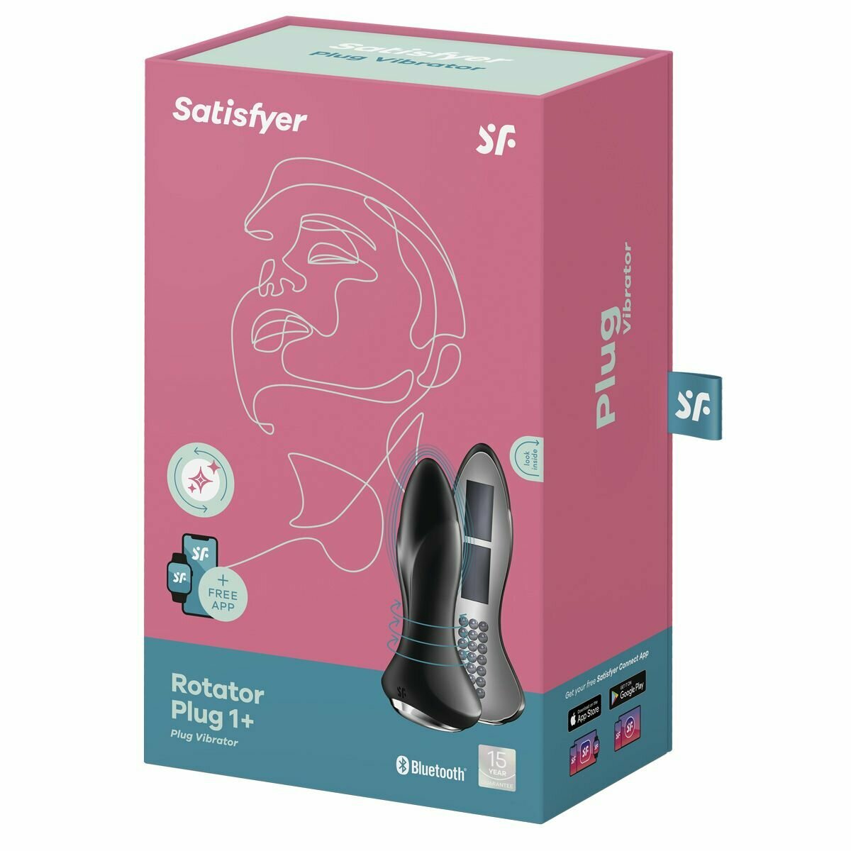 Анальная пробка Satisfyer Rotator Plug 1+ с вибрацией, ротацией и управлением через приложение / Сатисфаер