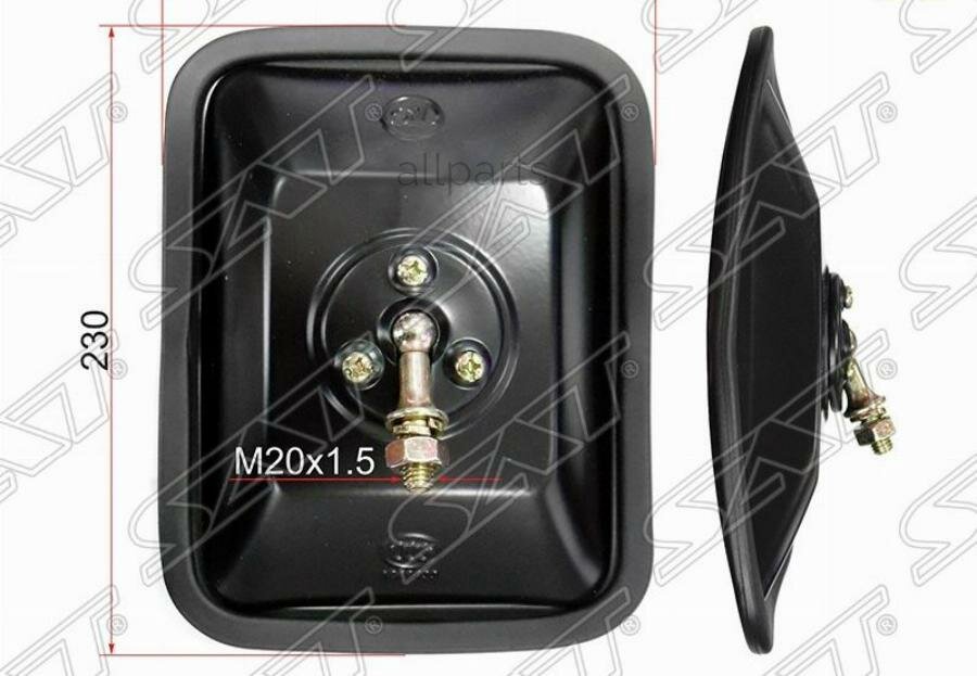 SAT SL-738B Зеркало (HYUNDAI/DAEWOO (230x180mm))