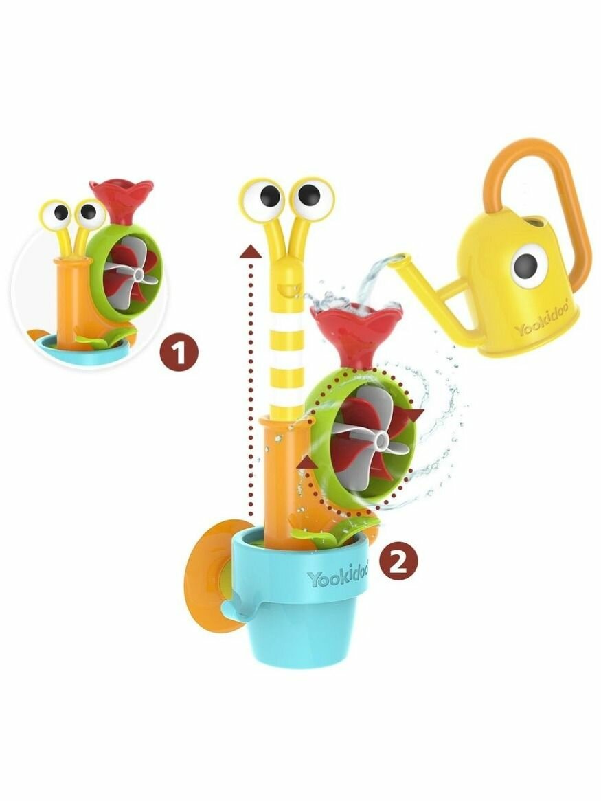 YOOKIDOO Игрушка для ванной Растущая улитка с лейкой развивающая водная игрушка для детей от 1.5 лет