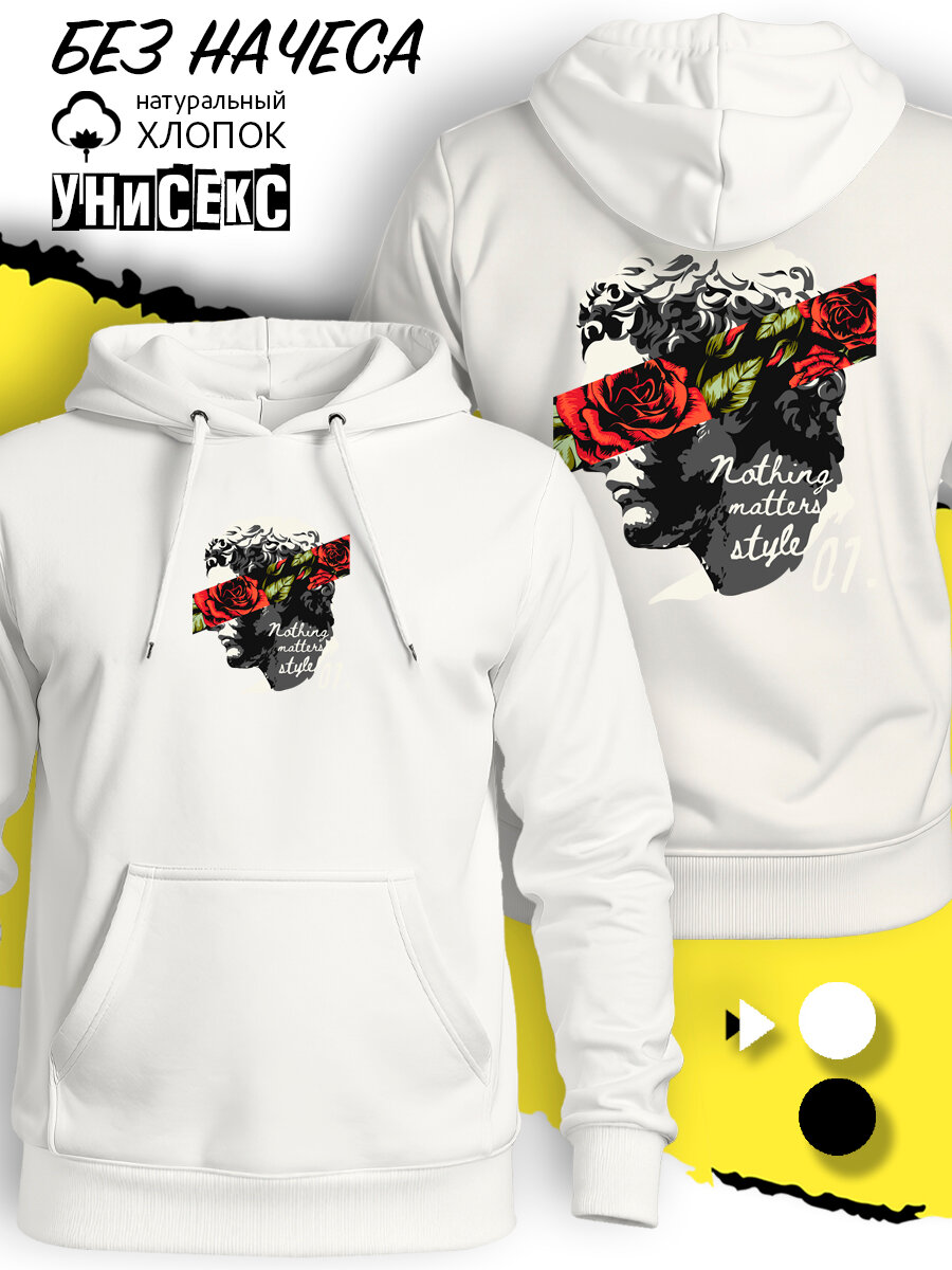 Худи Толстовка свитшот статуя цветы nothing matter