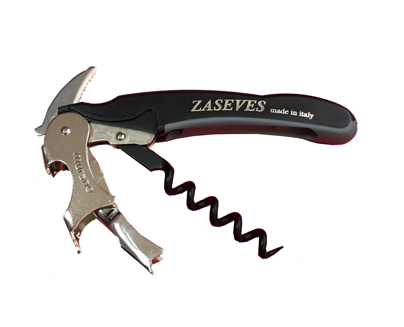 Штопор Zaseves "Murano" официантский прорезиненный, нержавеющая сталь, Италия