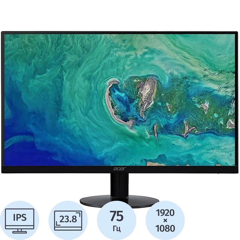 Монитор Acer 23.8 SA240YAbi IPS LED 16:9 HDMI Mat1000:1 250cd/UM. QS0EE. A01