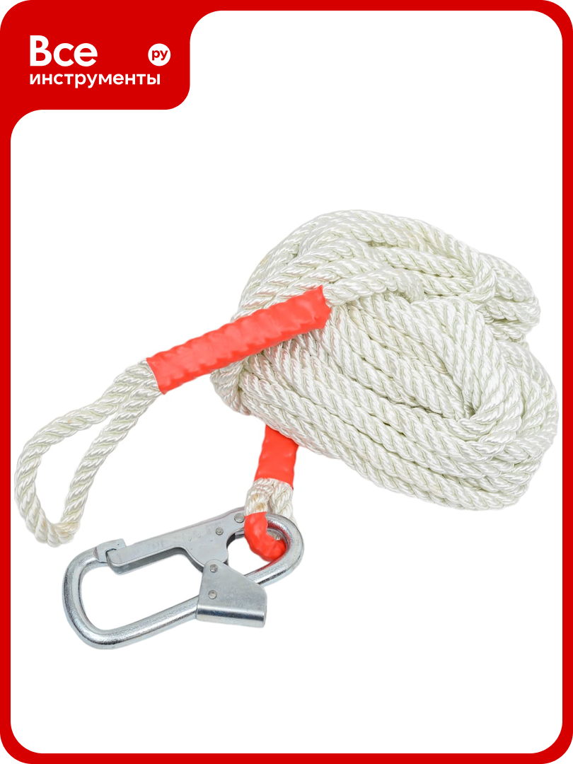 Страховочный строп без амортизатора КанТраст 15 м, тросовой свивки stsbam15, удержания от падения