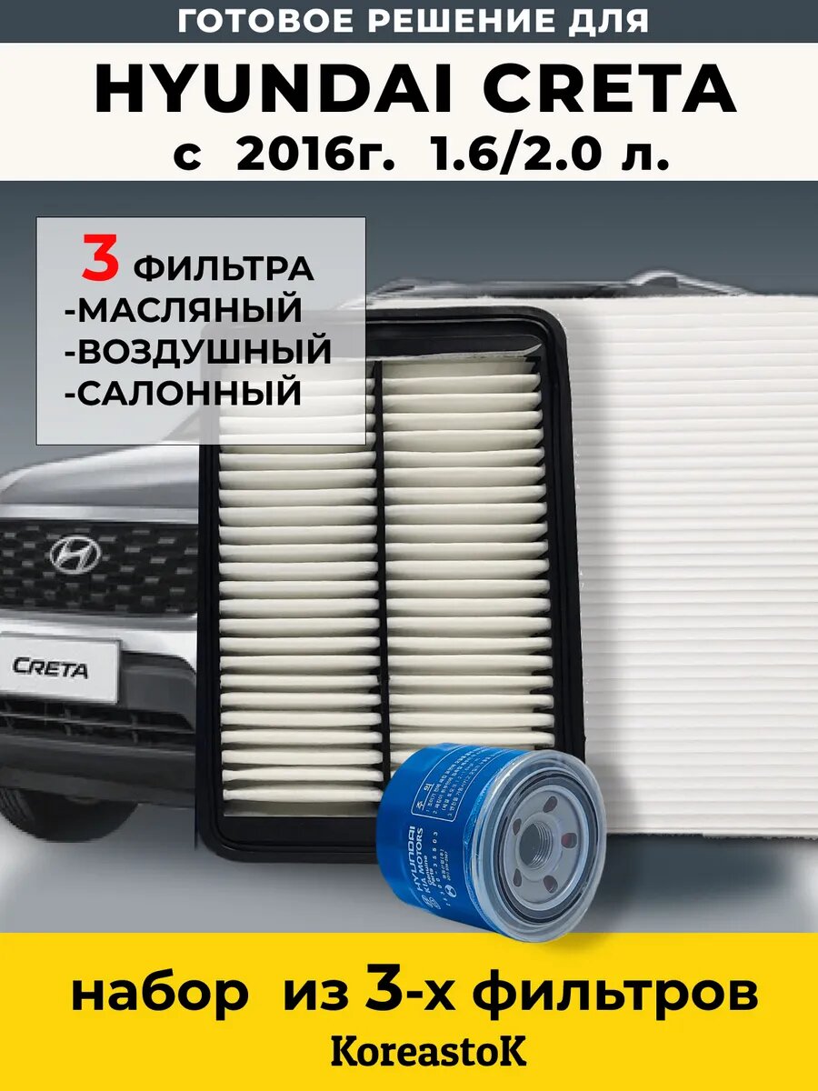 Комплект масляного фильтра для Hyundai Creta с 2016