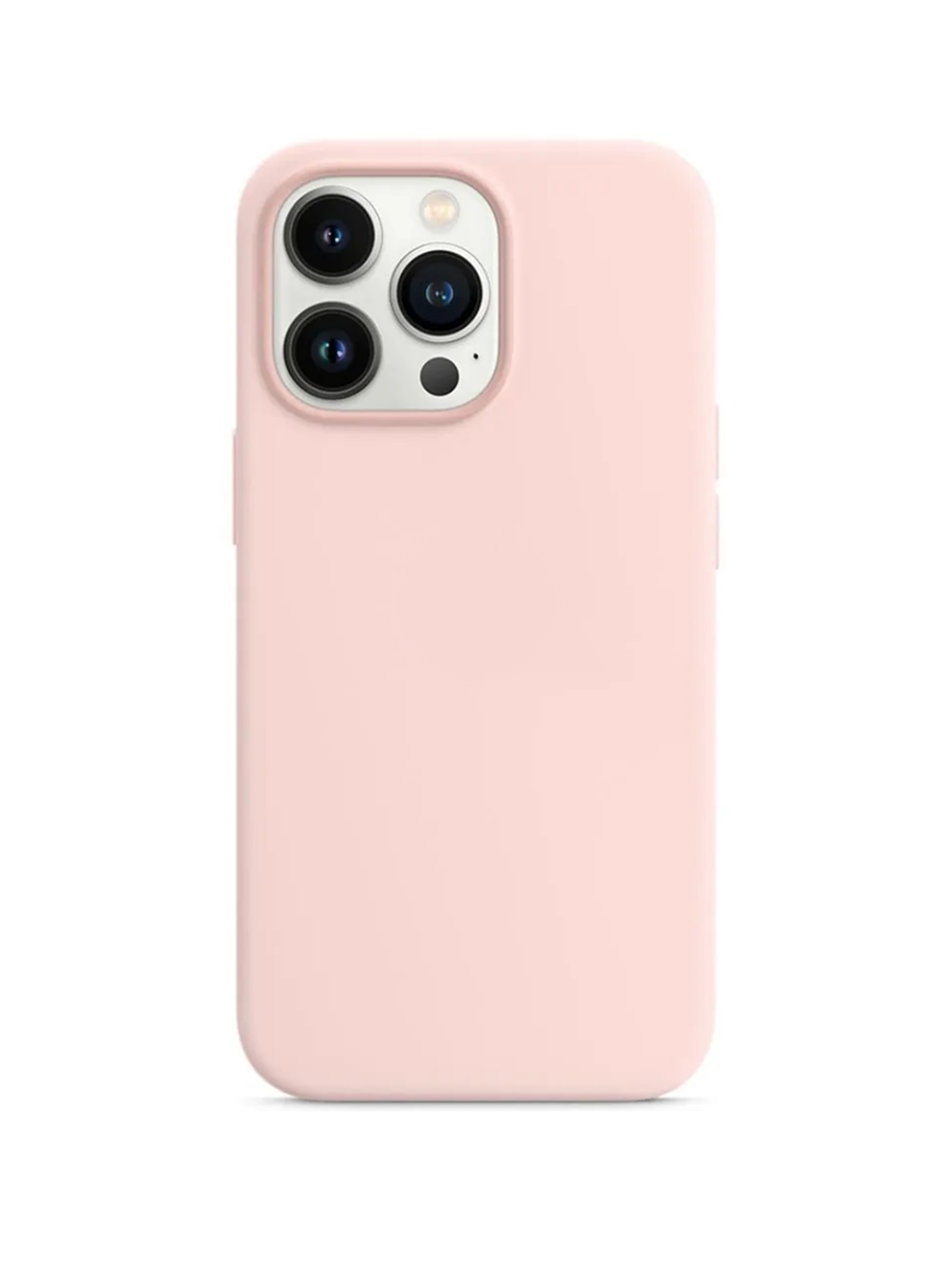 Чехол силиконовый Магсейф для iPhone 13 Pro Chalk Pink с анимацией NFC, Silicone case Магсейф для айфон 13 Про - Розовый