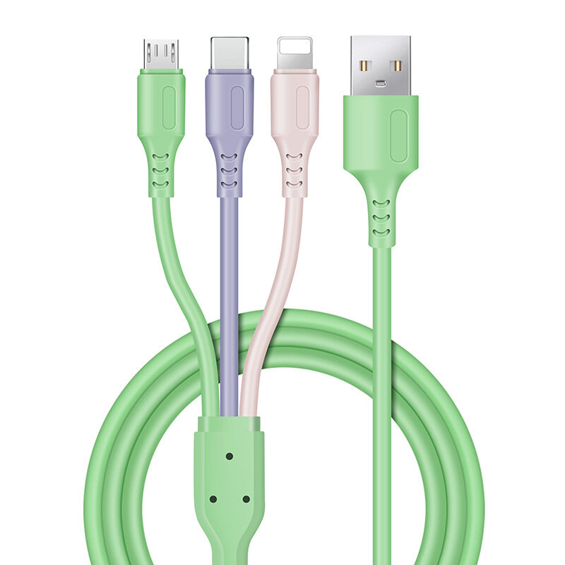 120W быстрая зарядка USB-C кабель с тройным разветвителем для iPhone, Android и устройств Type-C
