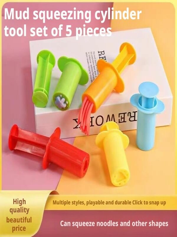 Набор шприцов-экструдеров для лепки из теста и пластилина, 5 шт, детский творческий набор, развивает мелкую моторику и воображение, игрушка для лепки в доме и в детском саду