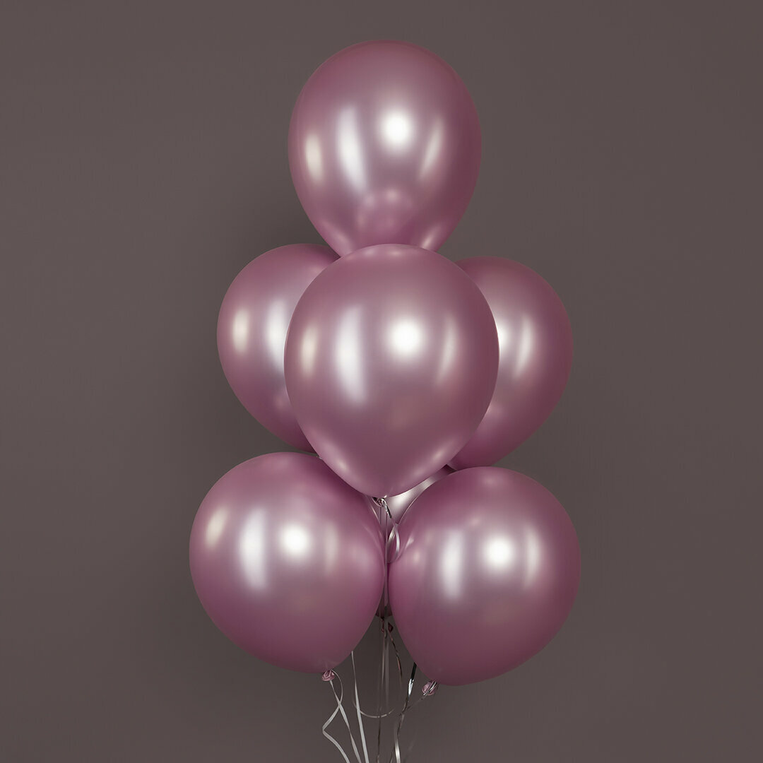 Воздушные шары Дон Баллон 12', 30 см, сиреневый, хром, 50 шт
