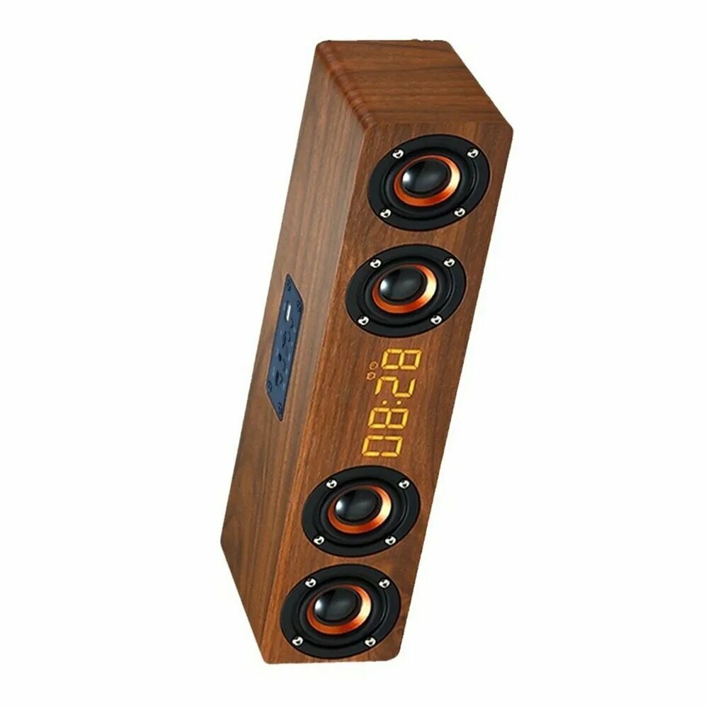 Деревянная колонка с Bluetooth, будильником и FM-радио