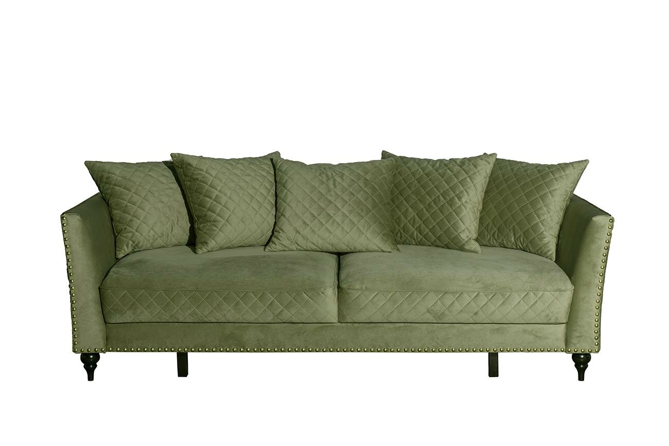 Диван Garda Decor Диван Sorrento 230M трехм. раск, велюр оливковый Colt1002-OLIV 230*101*86 арт. SORRENTO-230M-Colt1002-OLIV