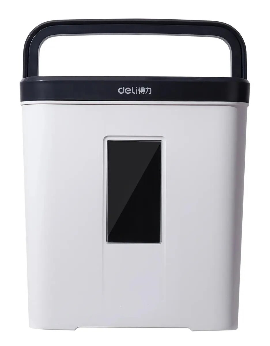 Уничтожитель бумаг Deli E9939 (секр. P-4), белый, P-4, 4х25 мм, 5 листов одновременно, 12л