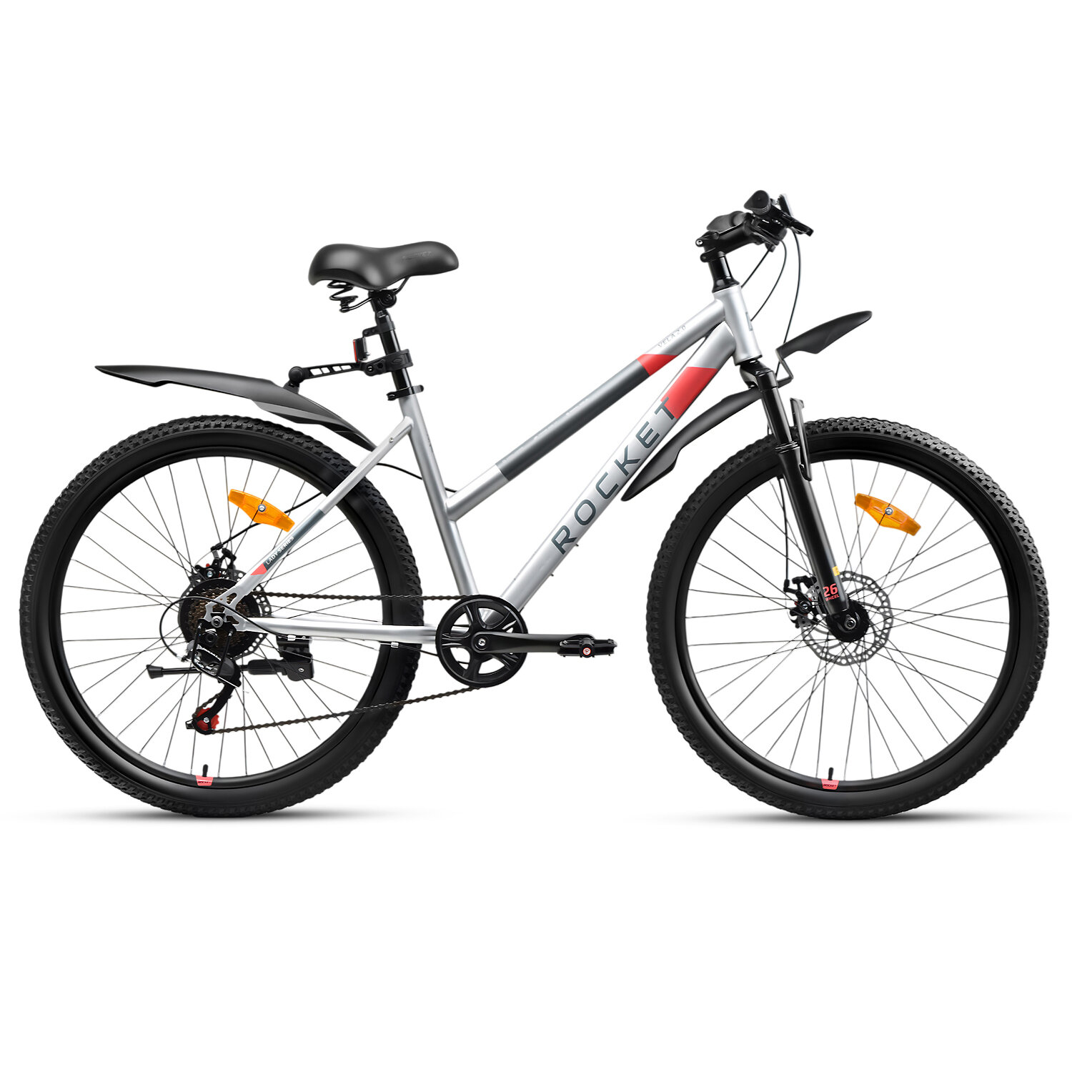 Велосипед 26" Rocket Vela 2.0, цвет серый, размер 17", рост: 155 – 165 см.