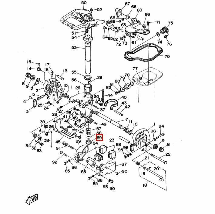 Втулка подвески Yamaha 20-30 (WUHU) OEM номера: 30F-03.03.06, 90386-38022, 9038638022