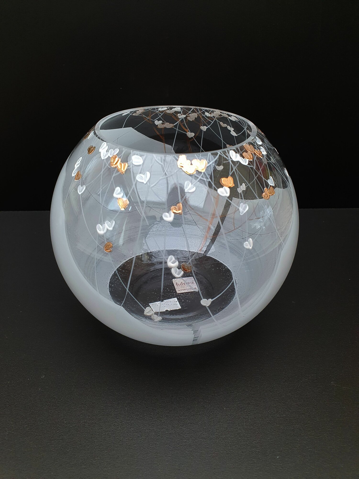 Ваза-шар для цветов "Осень" D-15,5 см. H-14,5 см. Чешская компания RONA. В оригинальной упаковке.