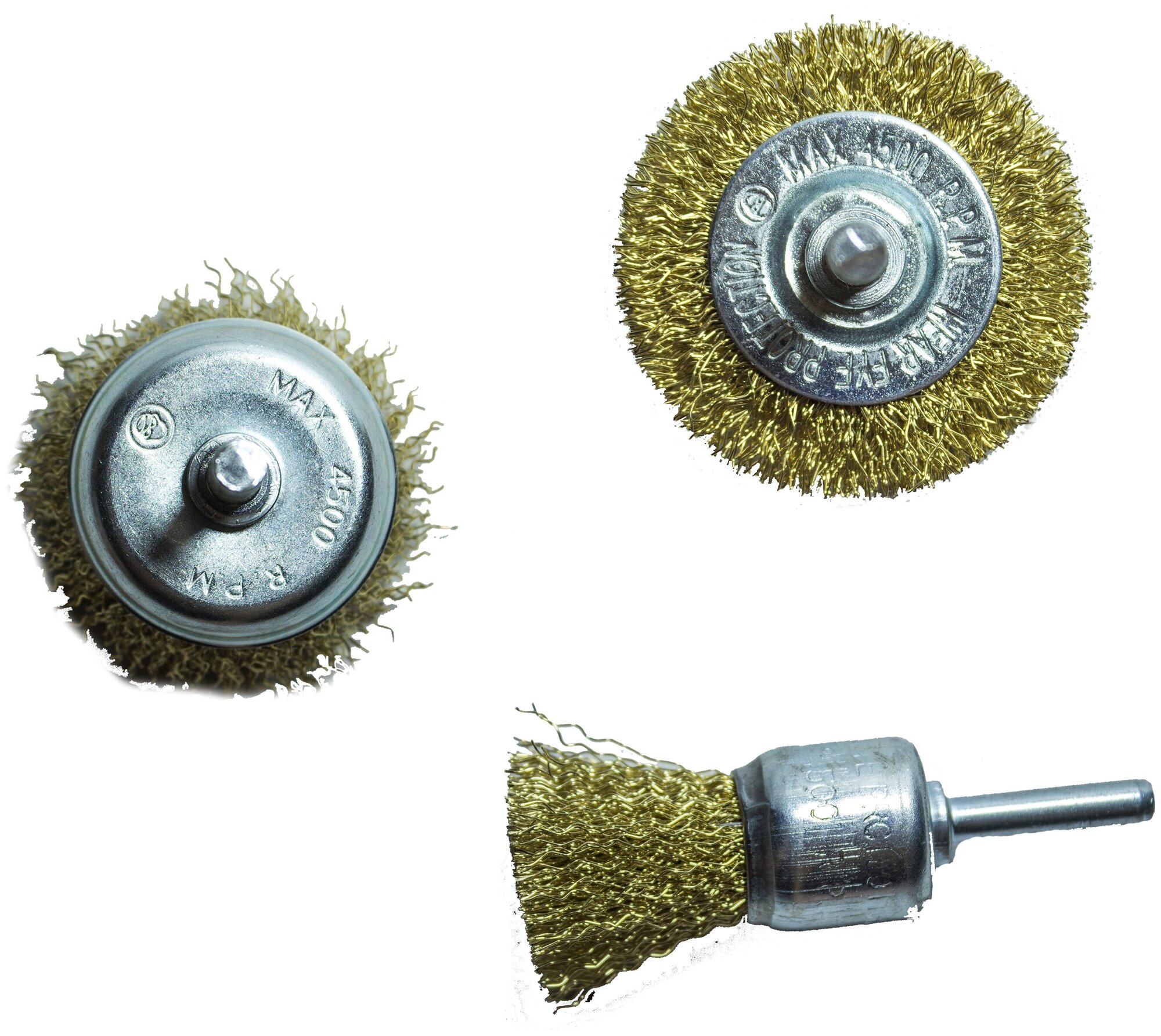 Набор щеток-крацовок для дрели "чашка" 50мм, плоская 50мм, торцевая 25мм "888"
