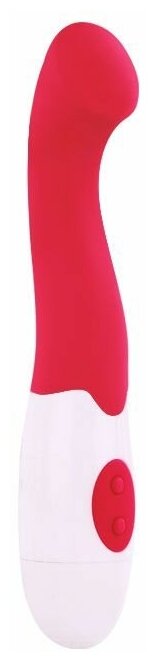 Розовый вибратор Charles с загнутой головкой - 17 см, Baile, силикон, розовый