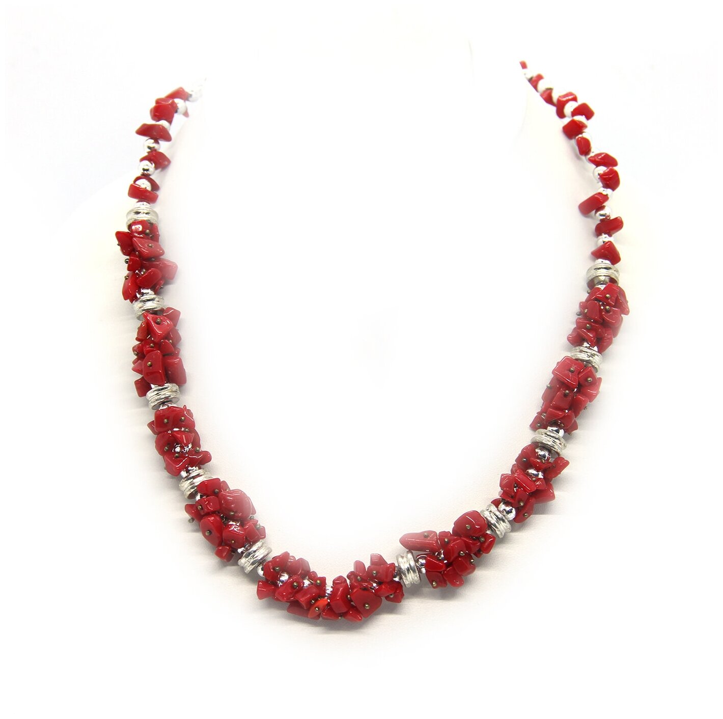 Бусы, коралл прессованный