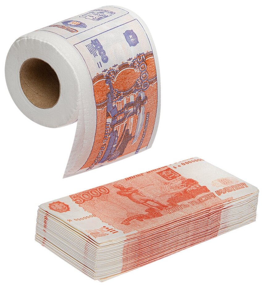 Сувенирный набор гигиенический "5000 Рублей": Салфетки + Туалетная бумага