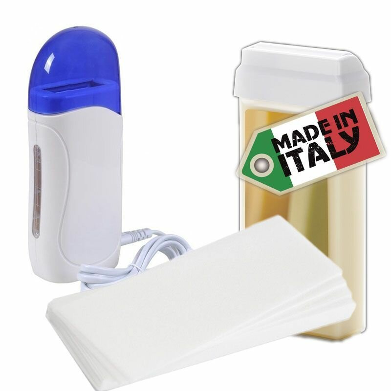 Набор для депиляции для светлых и тонких волос: воскоплав, воск натуральный, полоски