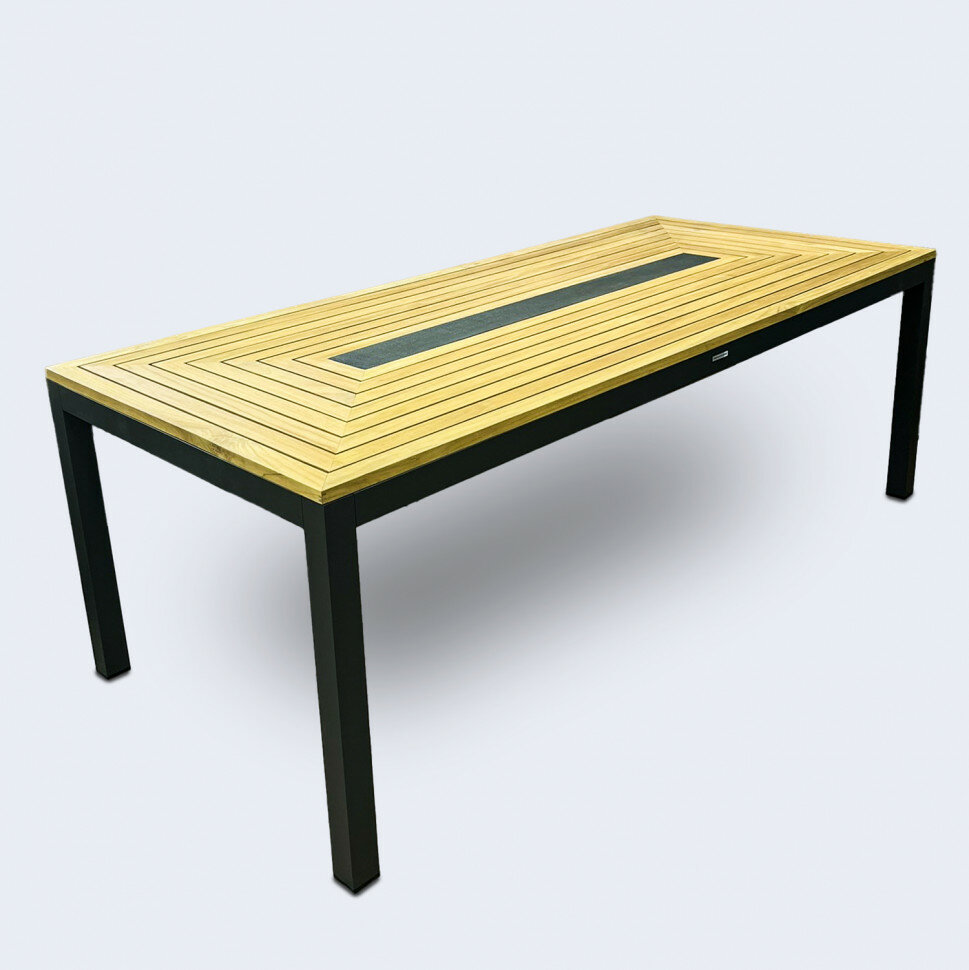 Стол обеденный Ideal Patio EGMONT из тика 220x100 Каркас карбон (темно-серый)