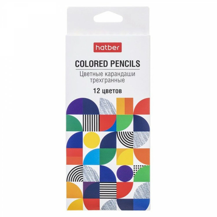 Карандаши цветные (Hatber) ECO Concept 12 цветов трехгранные арт. CS_074518. Количество в наборе 2 шт.