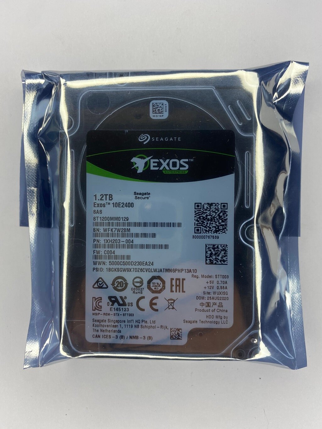 Серверные комплектующие Seagate Жесткий диск Seagate Exos 1.2TB SAS HDD PN: 1XH203-003 MODEL: ST1200MM0129 10E2400