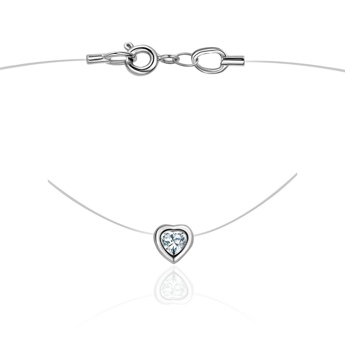 Колье, серебро, 925 проба, фианит