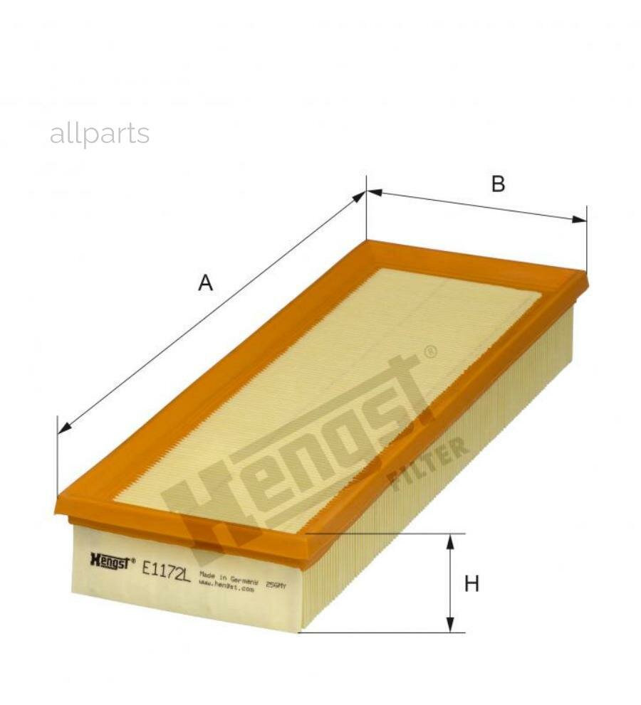HENGST FILTER E1172L Фильтр воздушный