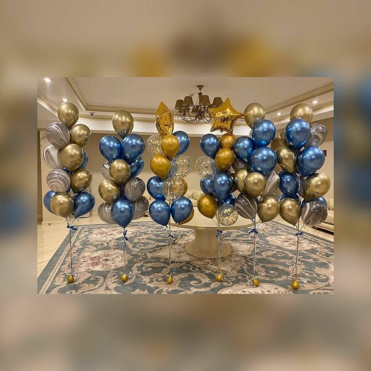 Фонтаны из шаров хром. Воздушные шары с гелием