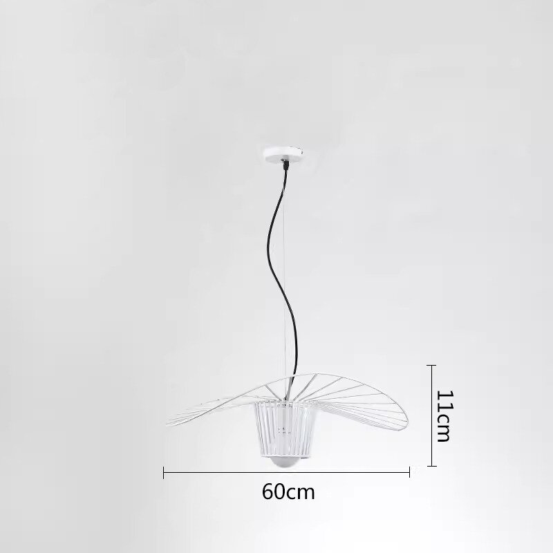 VERTIGO люстра в виде шляпы (с металлическими спицами) (белый, 60*11)