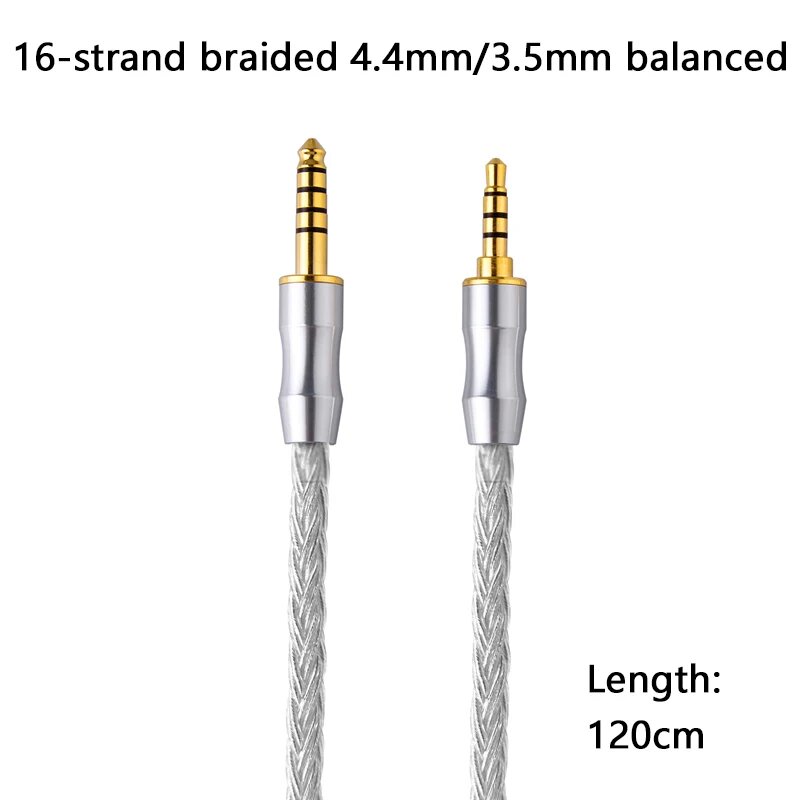 Стандартный сбалансированный кабель 4,4 мм Earmax для Sony Audio Technica White 120cm 4ft