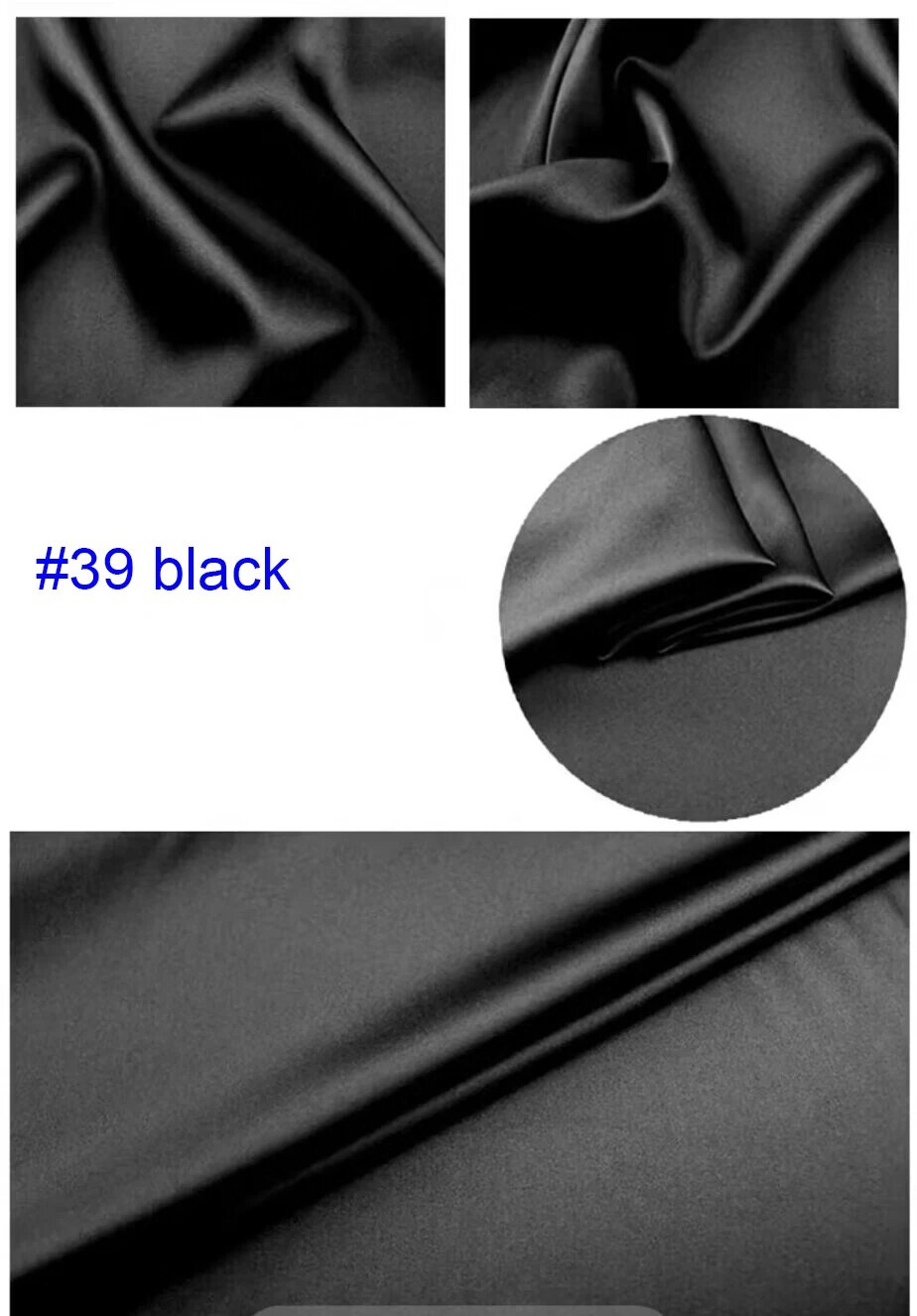 Шелковая ткань Charmeuse FABRIC SHIPPER 1 метр Черный, color 39 black