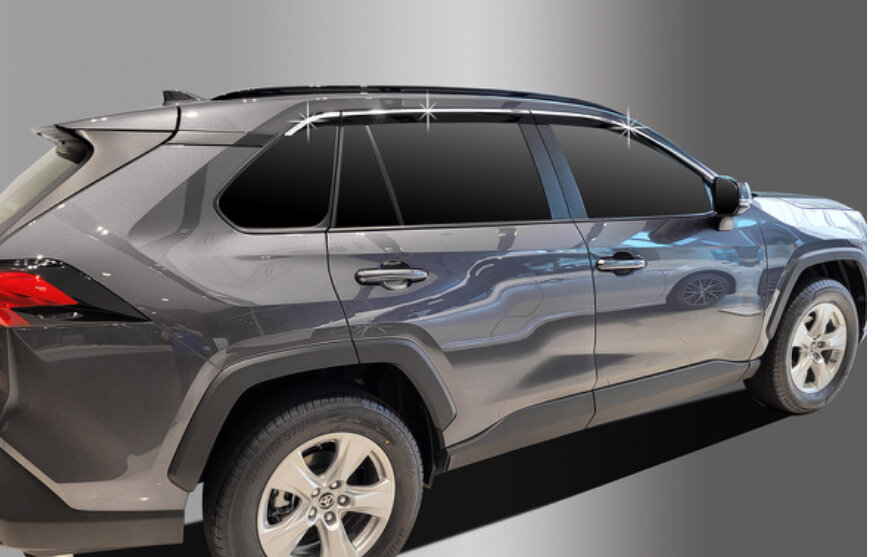 Rav 4 Дефлекторы с хром молдингом