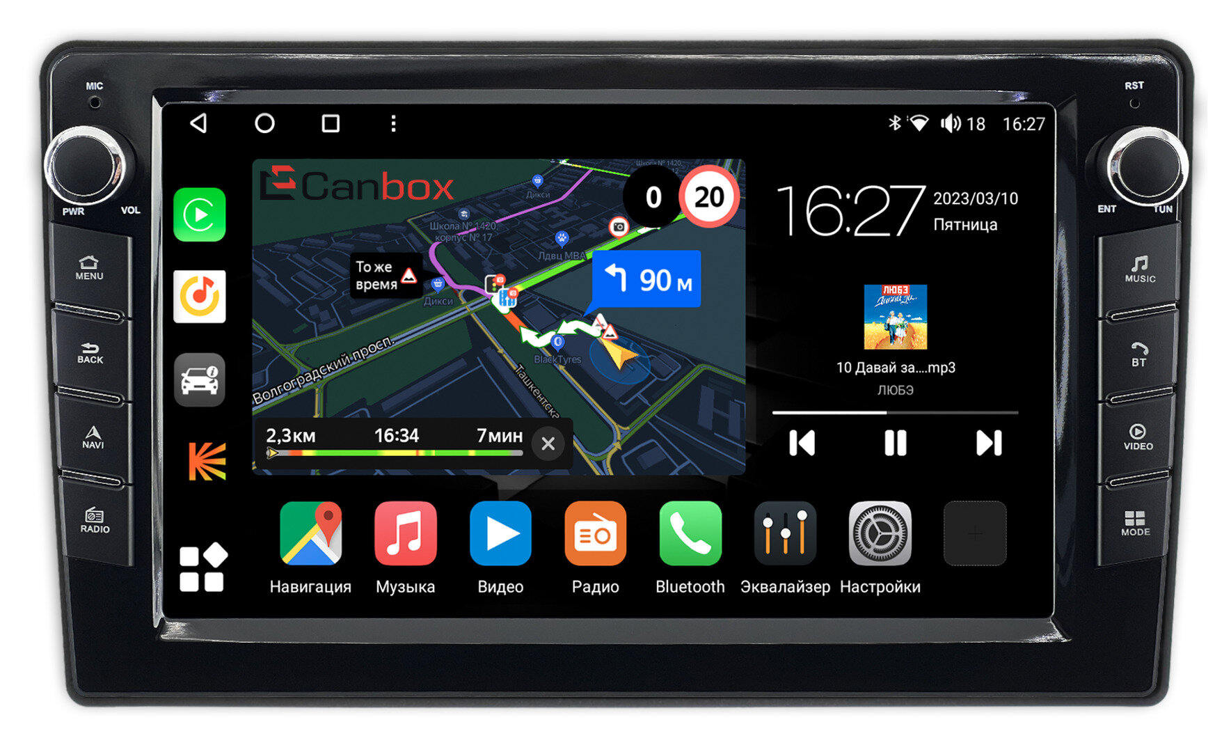 Штатная магнитола Toyota Ipsum (M20) 2001-2009 Canbox M-Line 7821-9-1659 Android 10 (4G-SIM, 2/32, DSP, IPS) С крутилками