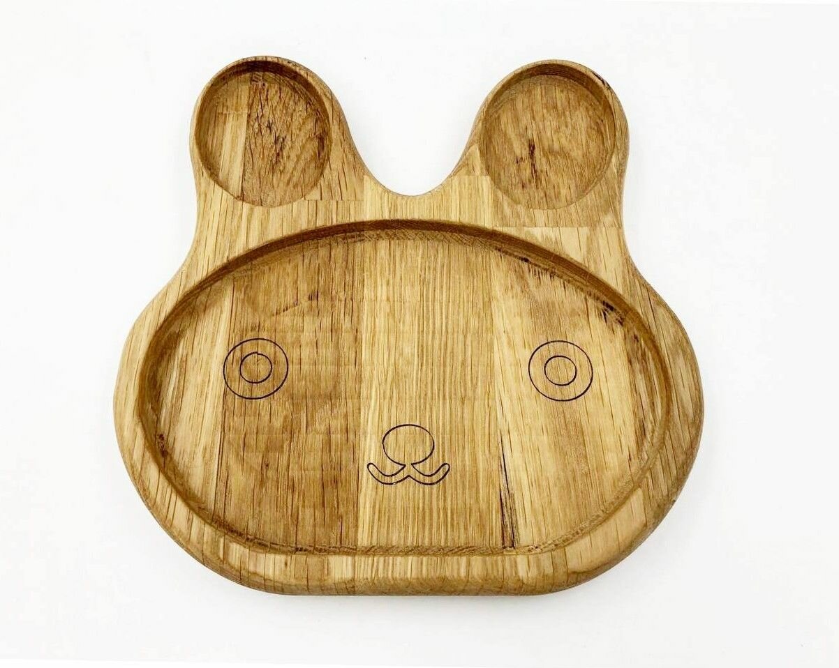 Менажница/ детская тарелка Зайчик 18х18 см Ясень