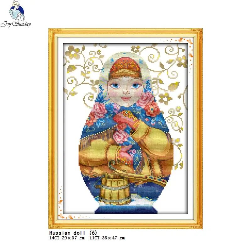 Набор для вышивки крестом Joy Sunday, Русская кукла, 14CT, Цвет C218(6)