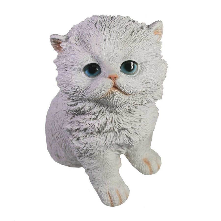 Фигура декоративная Котенок, цв. белый 16*11*16см KSMR-713736/F742