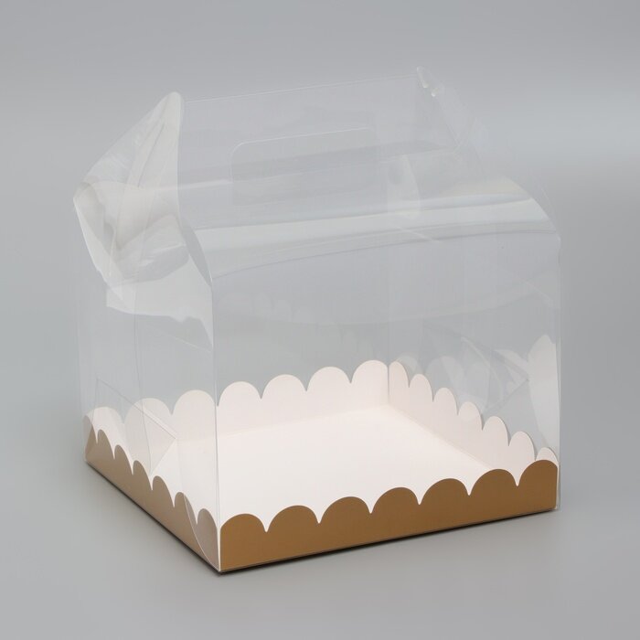 PVC Коробка для торта, прозрачная, 20×20×15 см
