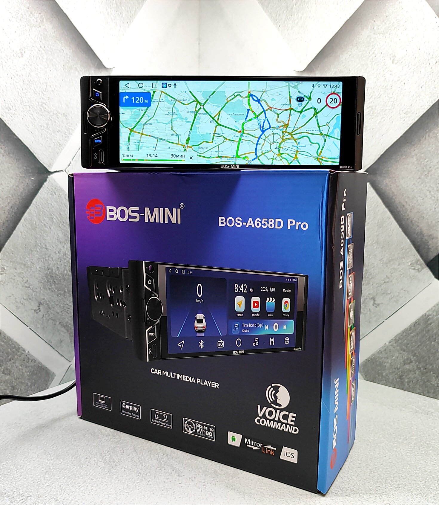 Магнитола с крутилкой 1 дин 4 ядра память 4х64 с голосовым управлением