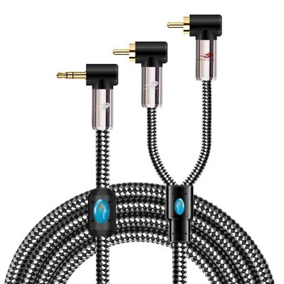 Аудио кабель прямоугольный 1/8 "мини-джек 3,5 к двойной RCA TV ПК телефон автомобильный динамик усилитель RCA 3,5 мм AUX кабель 1 м 2 м 3 м 5 м 8 м