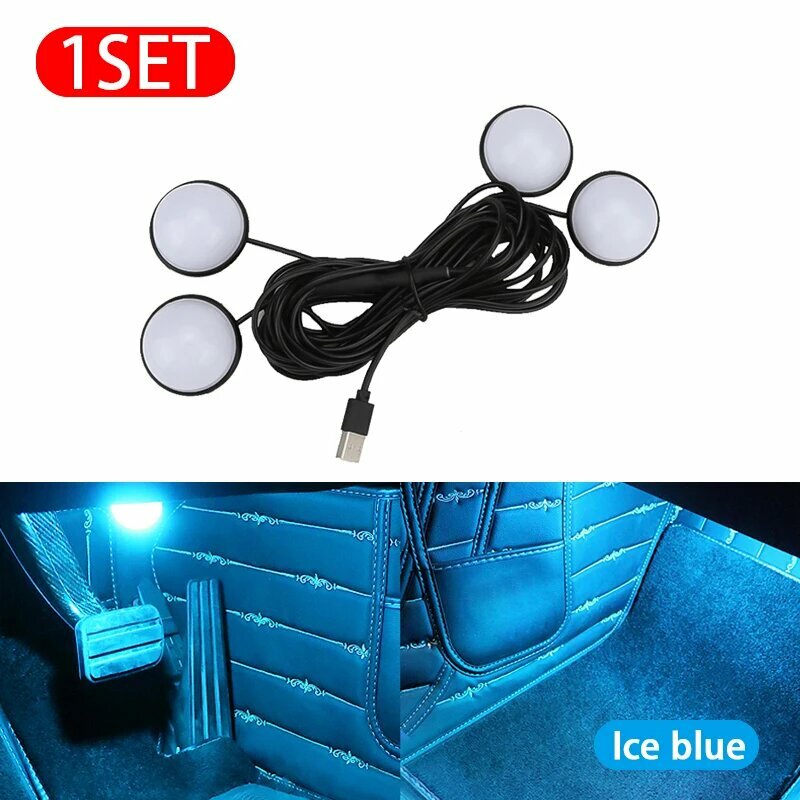 Светодиодная подсветка салона авто BLALION Ice blue USB