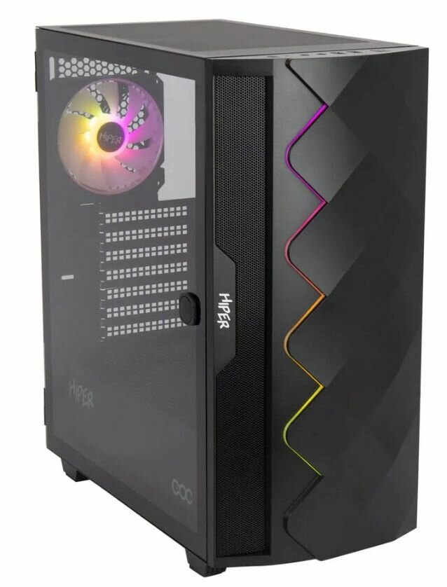 Компьютерный корпус HIPER DCB (DCB) черный - Midi Tower, ATX, USB 2.0 Type-A, USB 3.2 Gen 1 Type-A