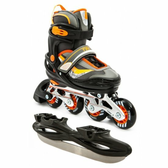 Раздвижные коньки-ролики Calambus TIM COMBO черный/оранжевый, размер 34-37