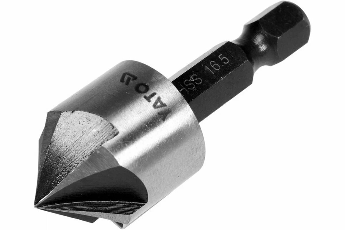 Конический зенкер YATO 16,5 мм HEX YT-44725, хвостовик шестигранный, точность отверстий