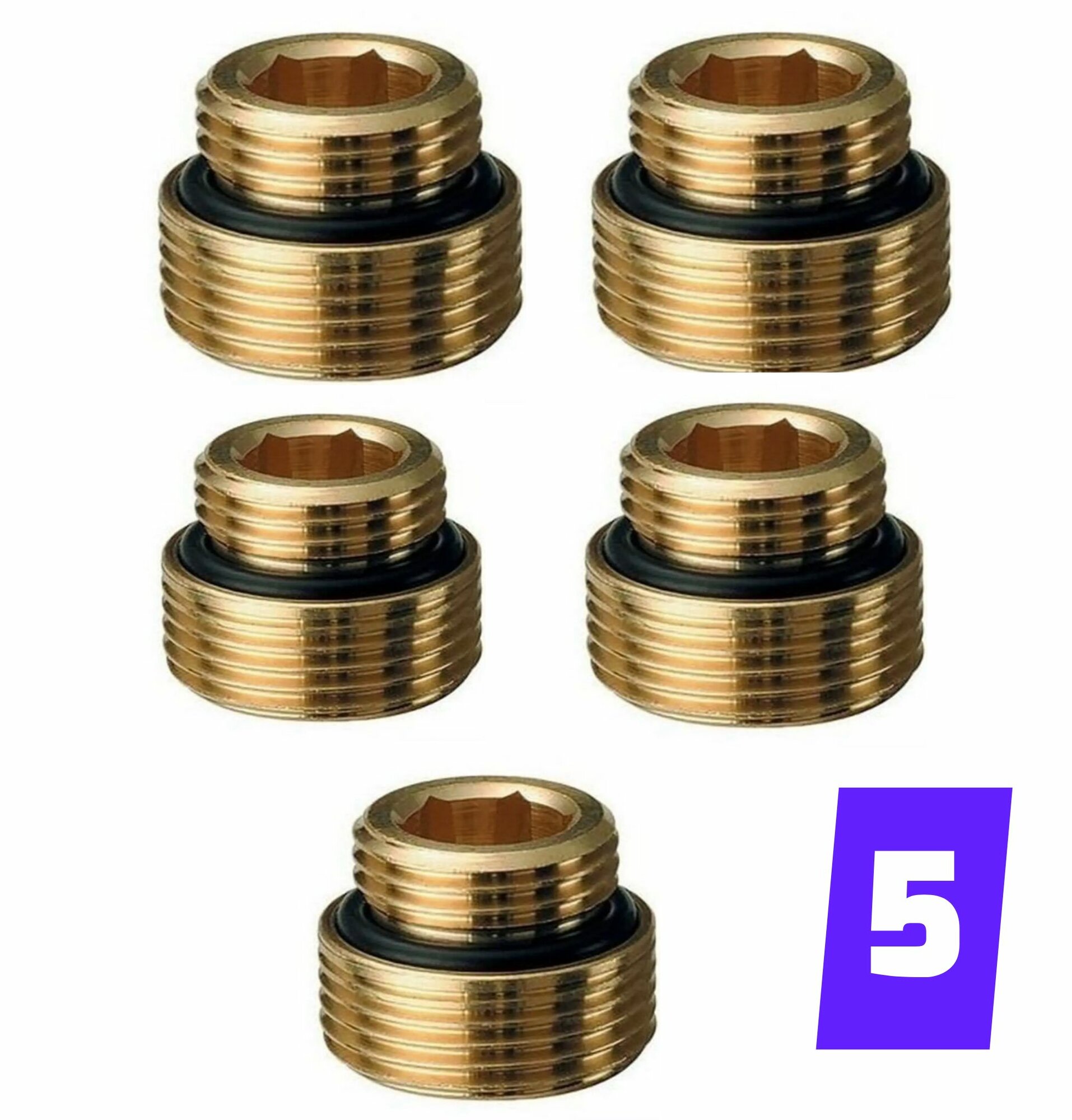 Ниппель переходной (адаптер) для узлов нижнего подключения радиатора 1/2"-3/4" евроконус TIM M303-23A 5шт.