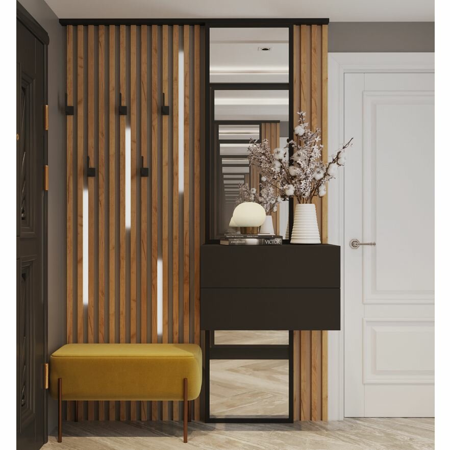 Реика интерьерная тэкс, дуб, МДФ, цвет "крафт золотой", 280 см, комплект 50 реек