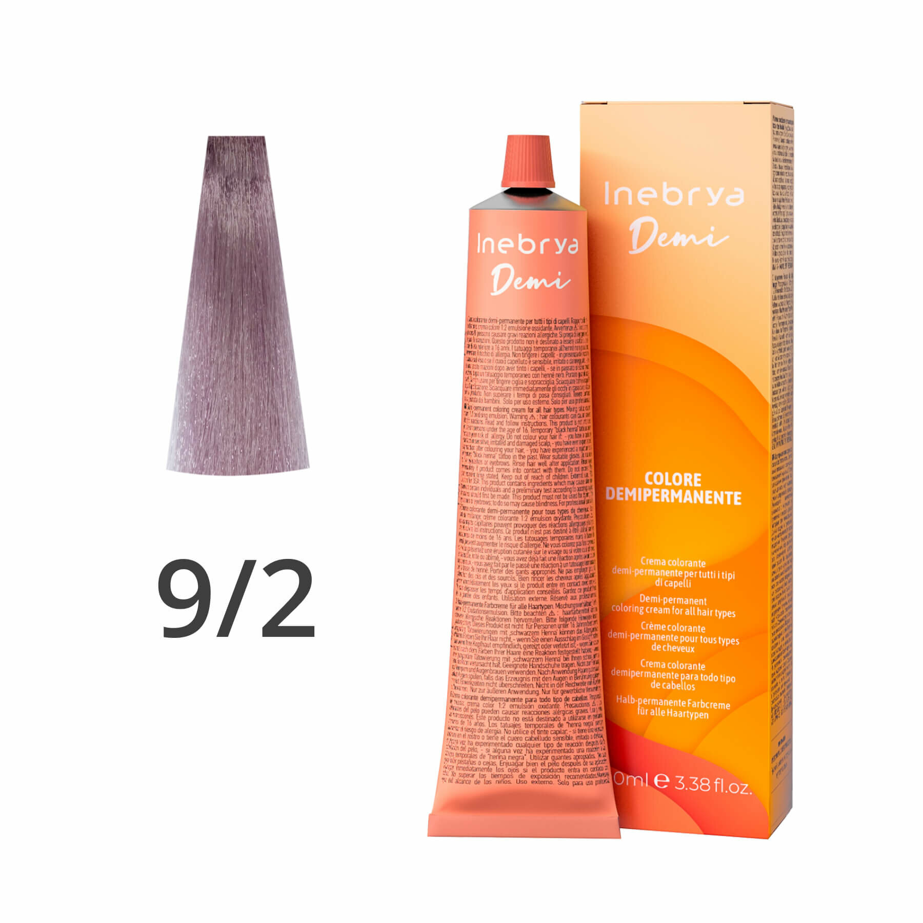 Краска тонер для волос профессиональная Inebrya Toner Demi Permanent 9/2 Блонд Фиолетовый 100 мл