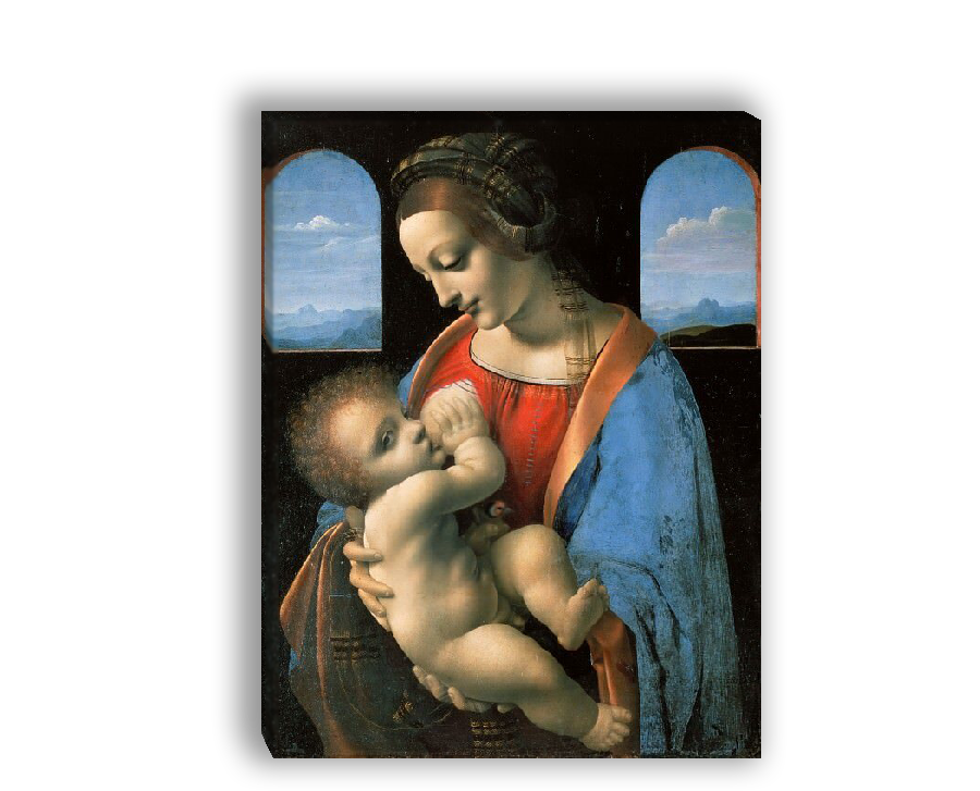 "Мадонна Литта", Леонардо да Винчи, картина (репродукция) (30х39 см / на подрамнике)